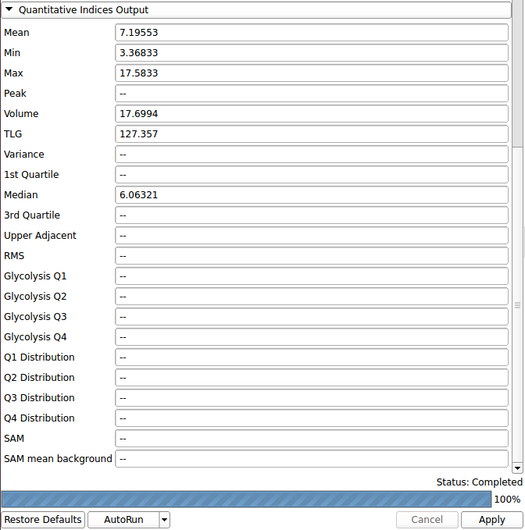 Documentation/Nightly/Modules/QuantitativeIndicesCLI - Slicer Wiki
